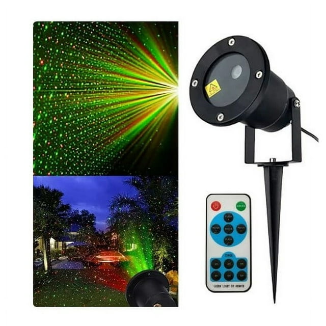 Christmas Green Red LED Laser Projector Lights with Remote Outdoor ...