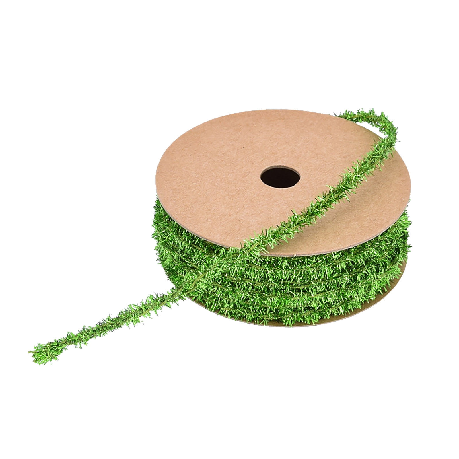 Christmas Green Tinsel Ribbon Metallic Garland, 10 Yards Tinsel Ribbon ...
