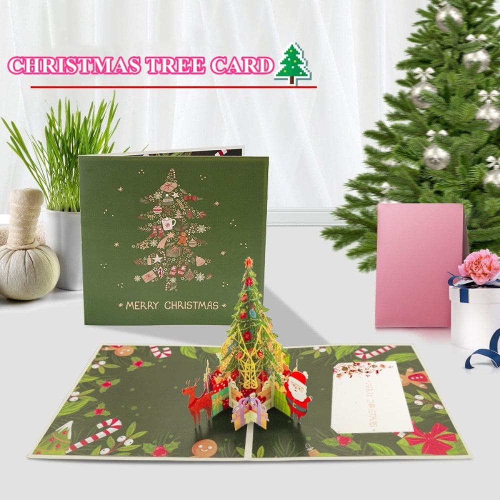 Christmas Greeting Card, 3D Pop Up Christmas Tree Cards with Envelope ...