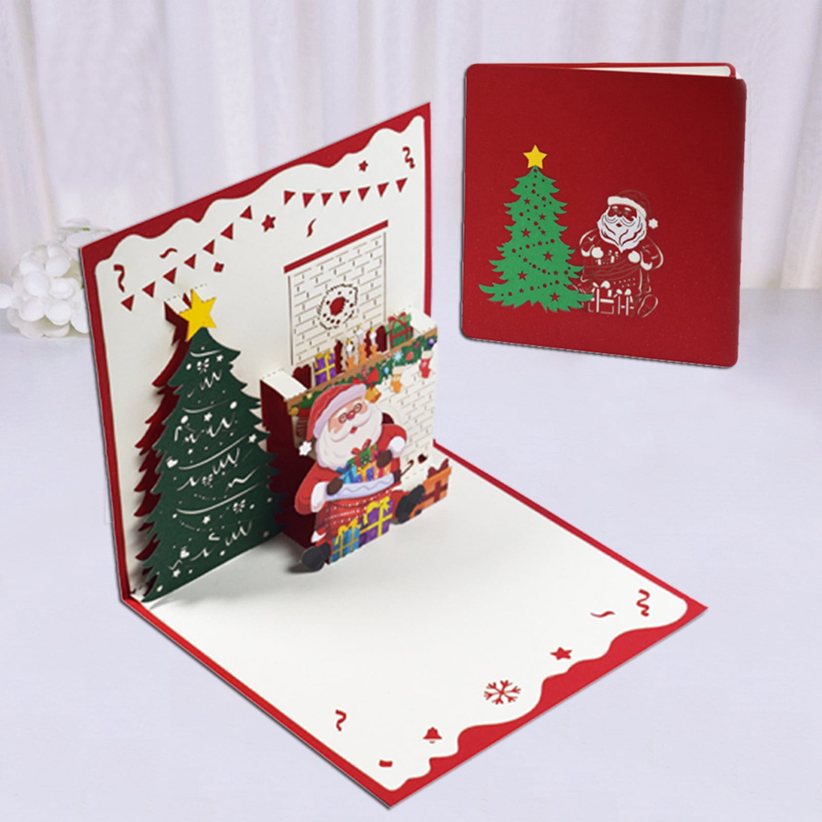 Christmas Greeting Card with Envelope Writing Card Cute 3D Christmas ...