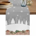 Christmas Grey Table Runner 108 Inches, White Xmas Tree Forest ...
