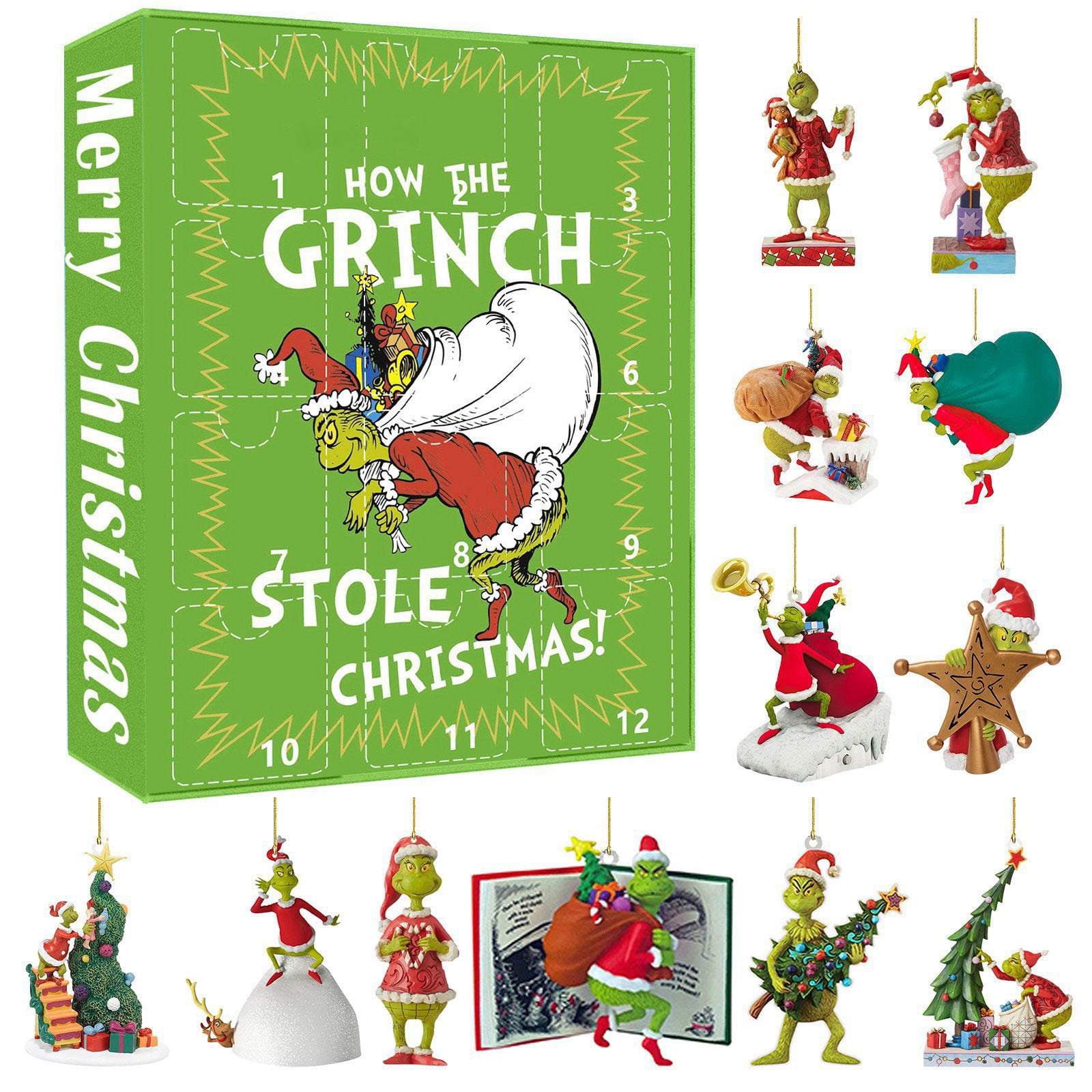 Christmas Grin-ch Advent Calendar 2025, 12 Days Christmas Pendant ...