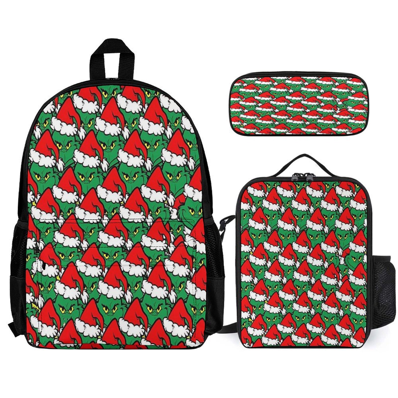 Christmas Grin-ch Backpack Set 16.5in Backpacks with Pencil Case And ...