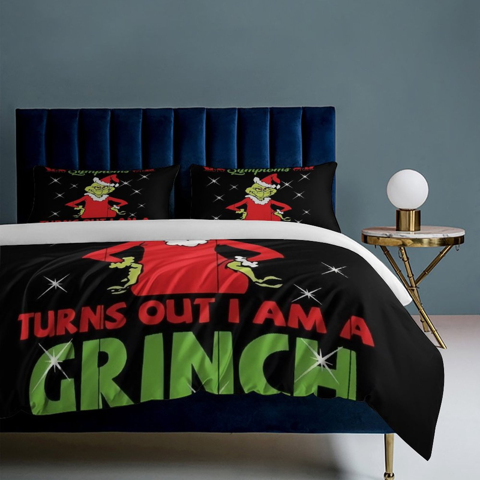 Christmas Grinch 3 Pieces Duvet Cover Set with 2 Pillowcase Twin Size ...