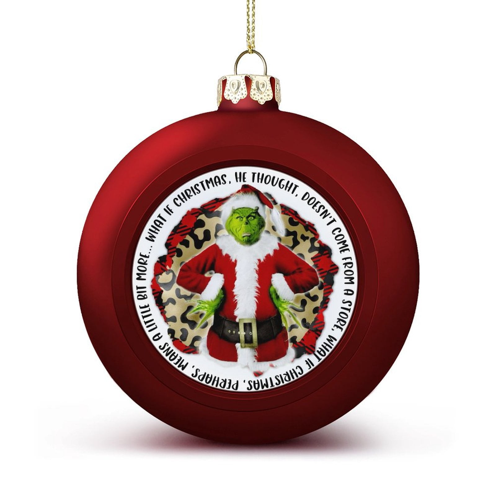 Christmas Grinch At Home Hustle Christmas Ball Ornaments for Tree,Red ...