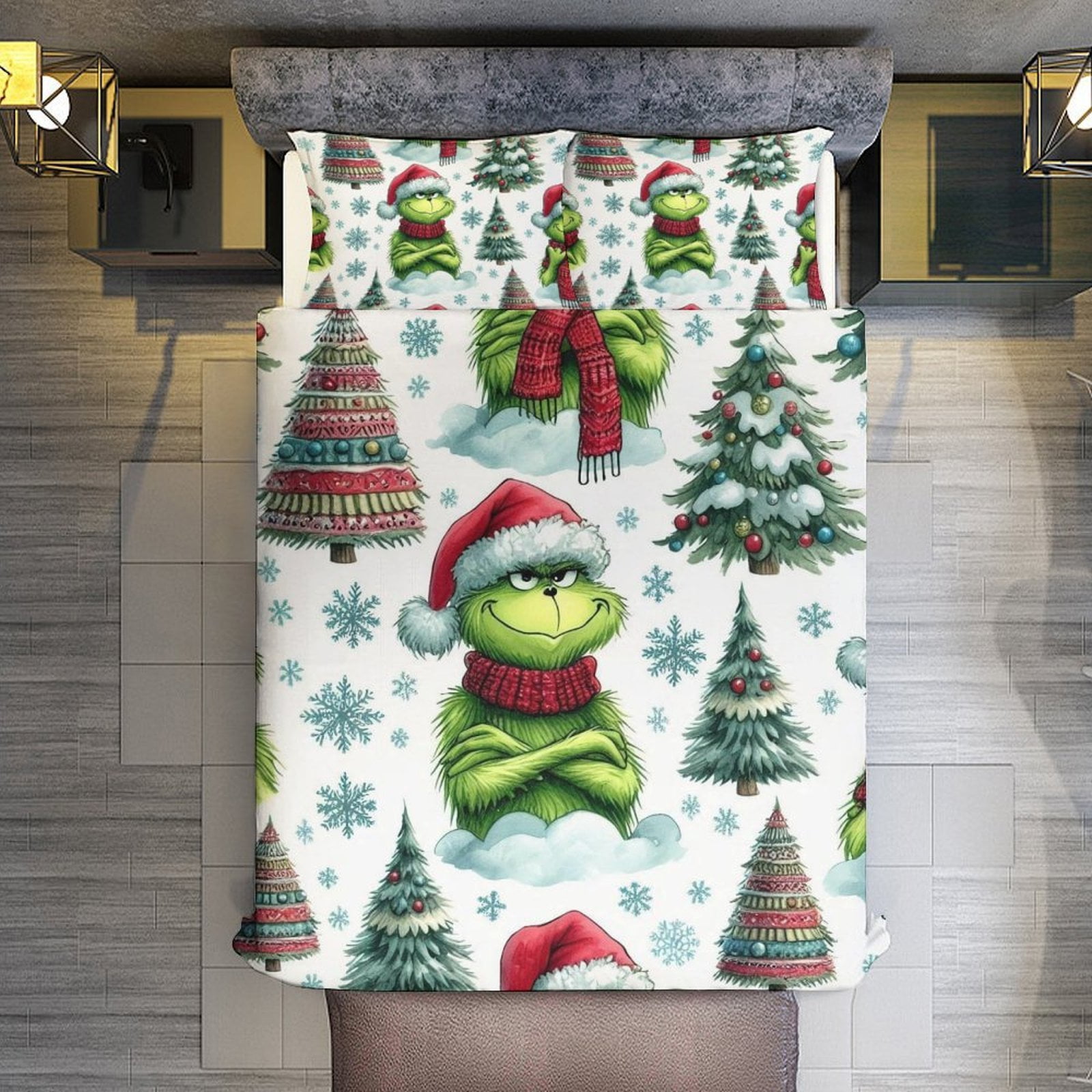 Christmas Grinch Bed Sheets for Kids Boys Girls Bedding,Duvet Cover ...