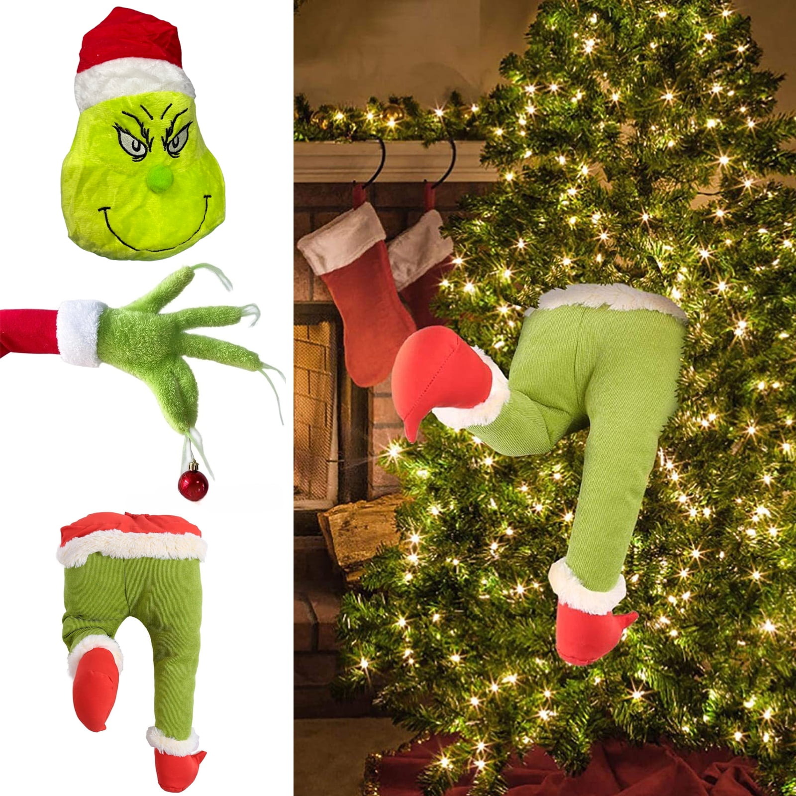 Christmas Grinch Body Tree Decorations, Stole Christmas Stuffed Leg ...