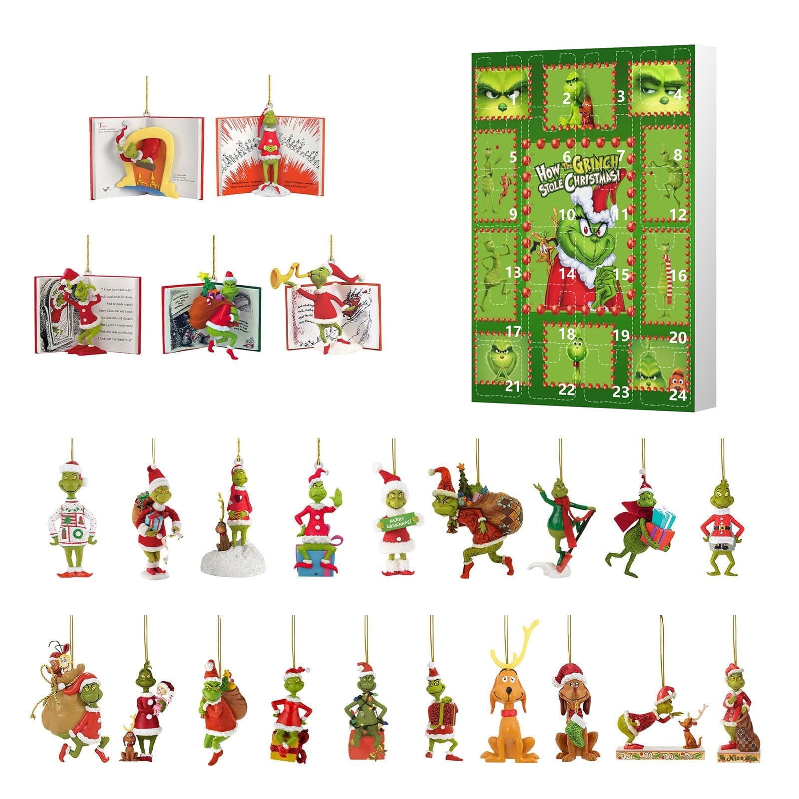 Christmas Grinch Calendar 2024 Christmas Gnome Advent Calendar,Grinch ...