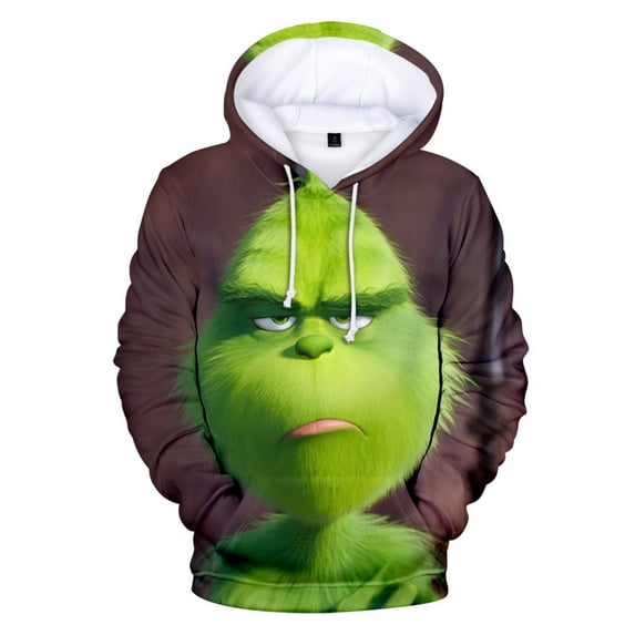 Christmas Grinch Casual Hoodie,Soft Warm Festive Hooded Sweatshirt for ...