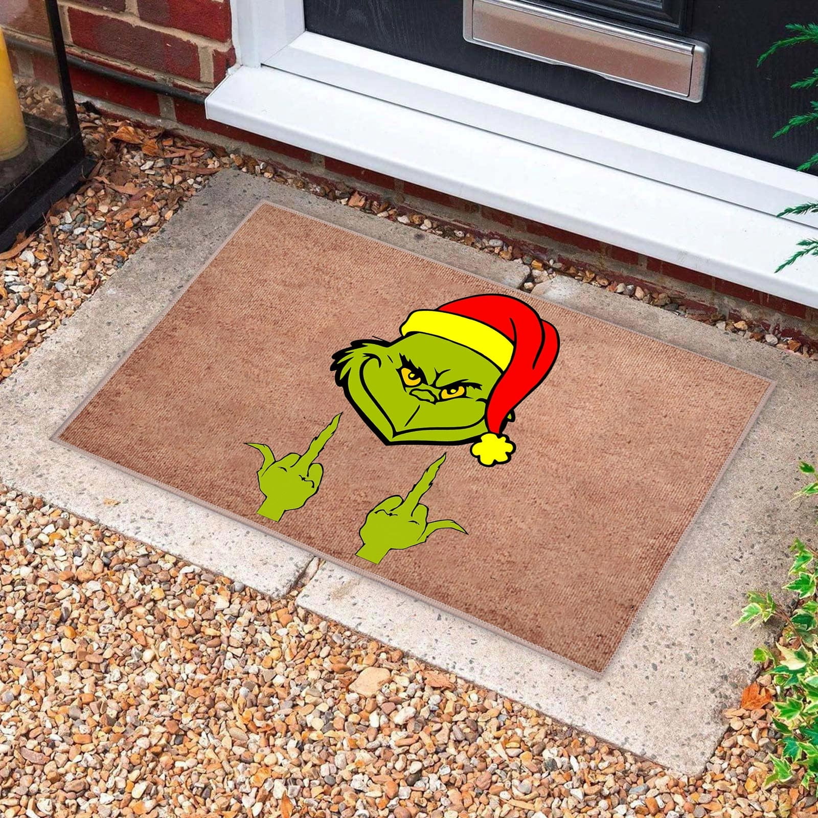 Christmas Grinch Character Decorative Front Door Mat, Grinch Welcome ...