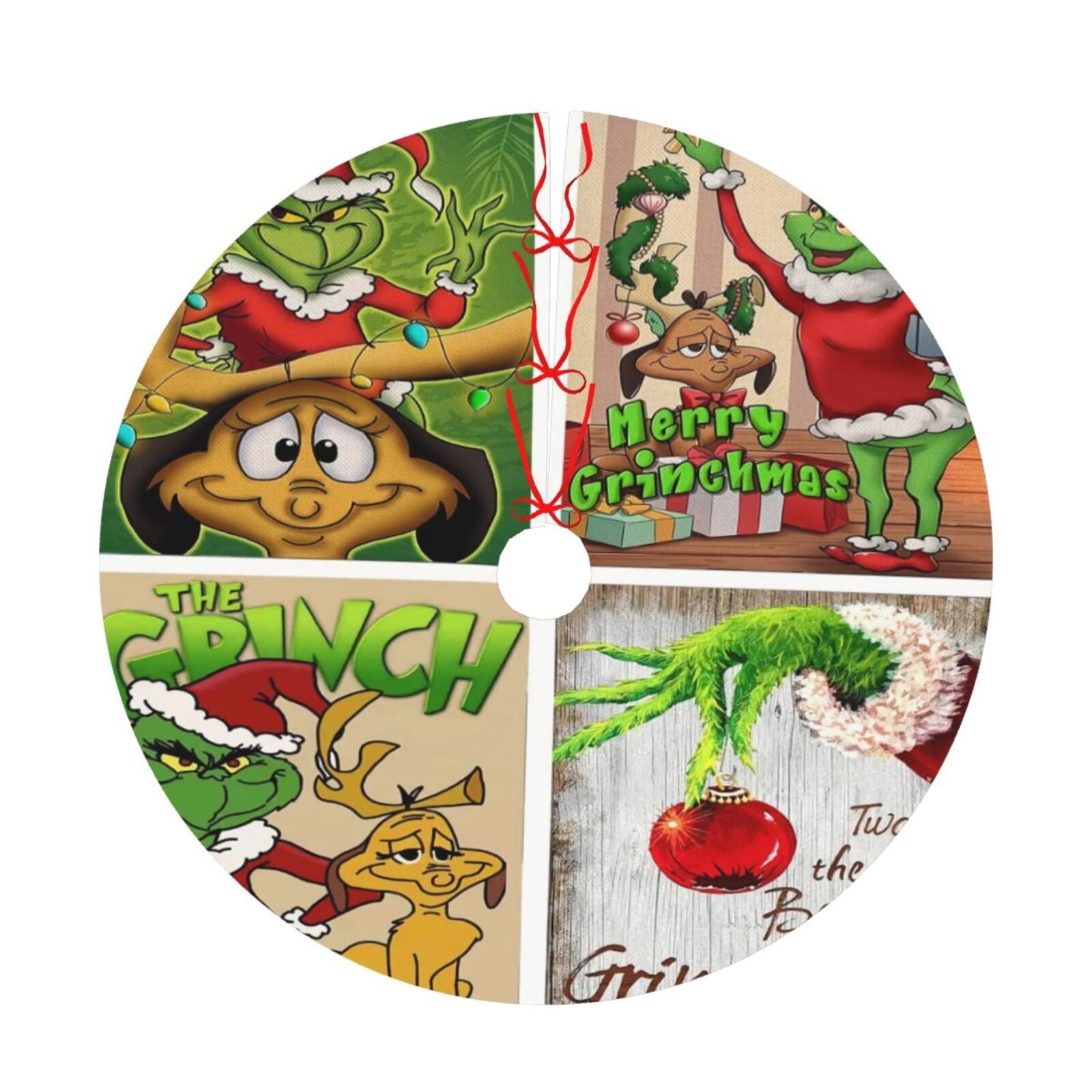 Christmas Grinch Christmas Tree Skirt 30 Inch,Soft and Funny Merry ...