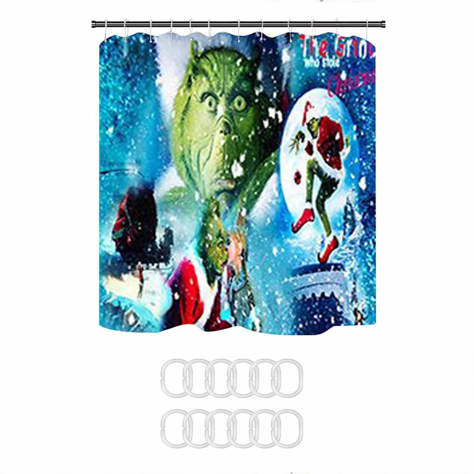 Christmas Grinch Decoration Non Slip Toilet Polyester Cover Mat Set ...