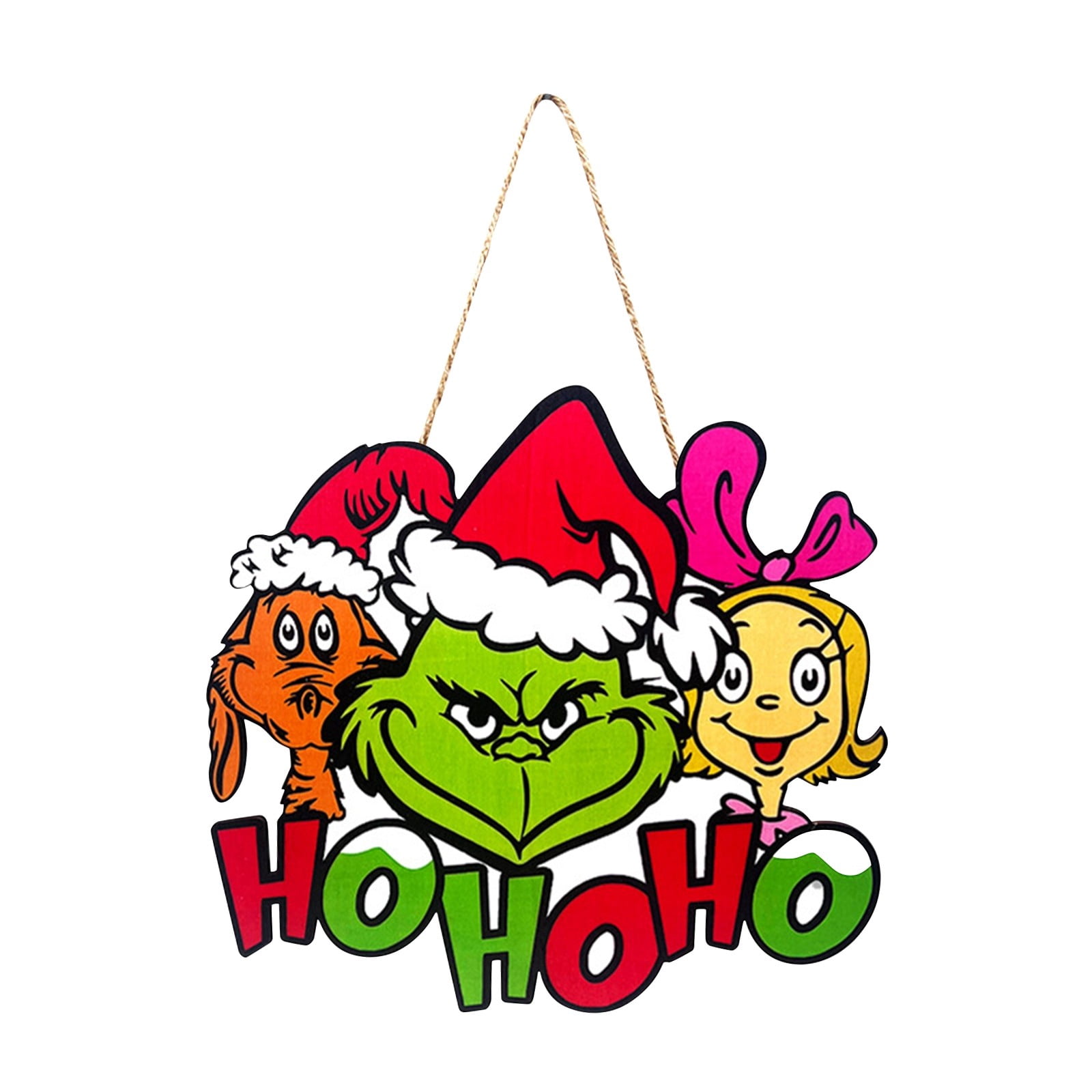 Christmas Grinch Door Decorations Grinch Wooden Door Hanger Hanging ...