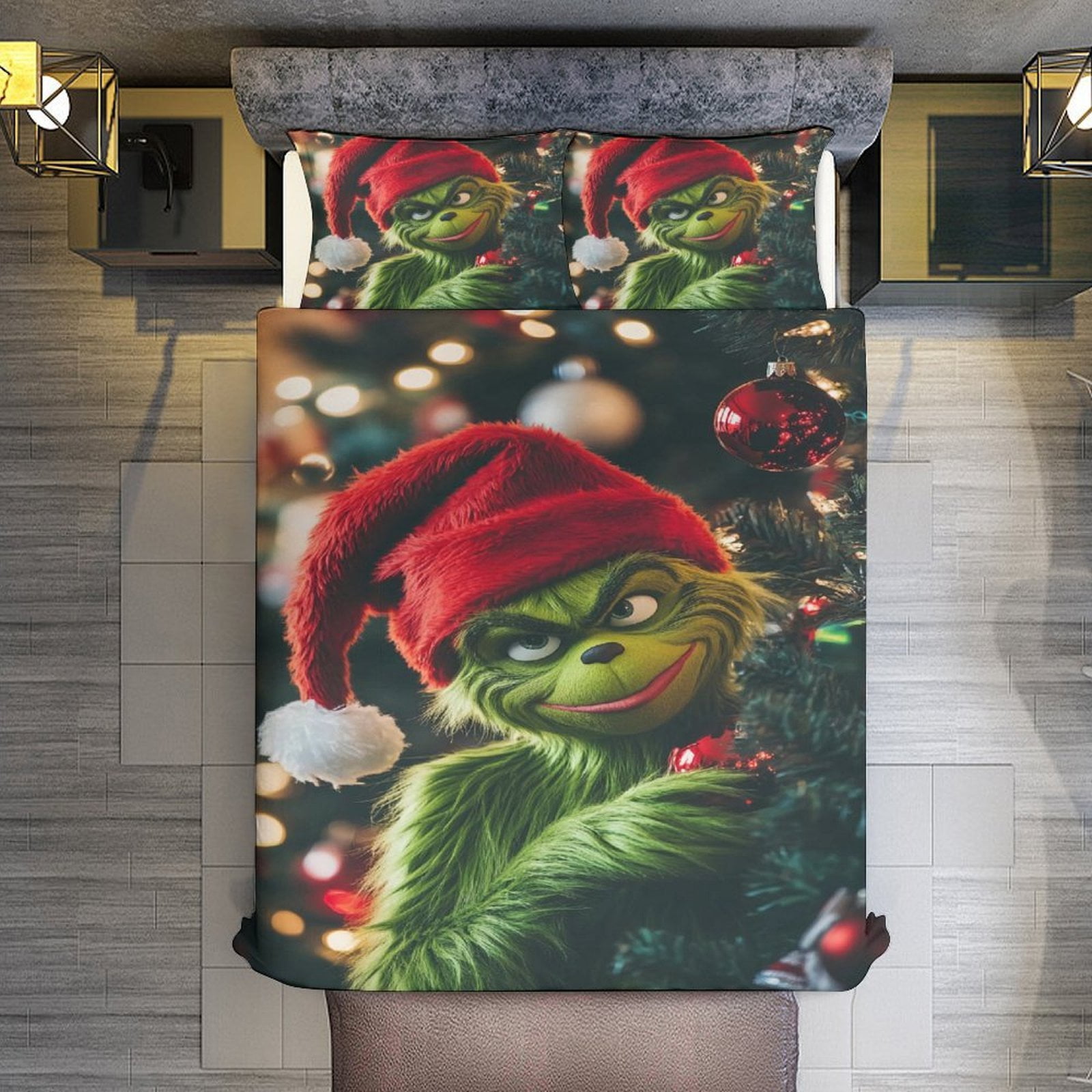 Christmas Grinch Duvet Cover Set for Kids Boys Girls Bed Set Cover with ...
