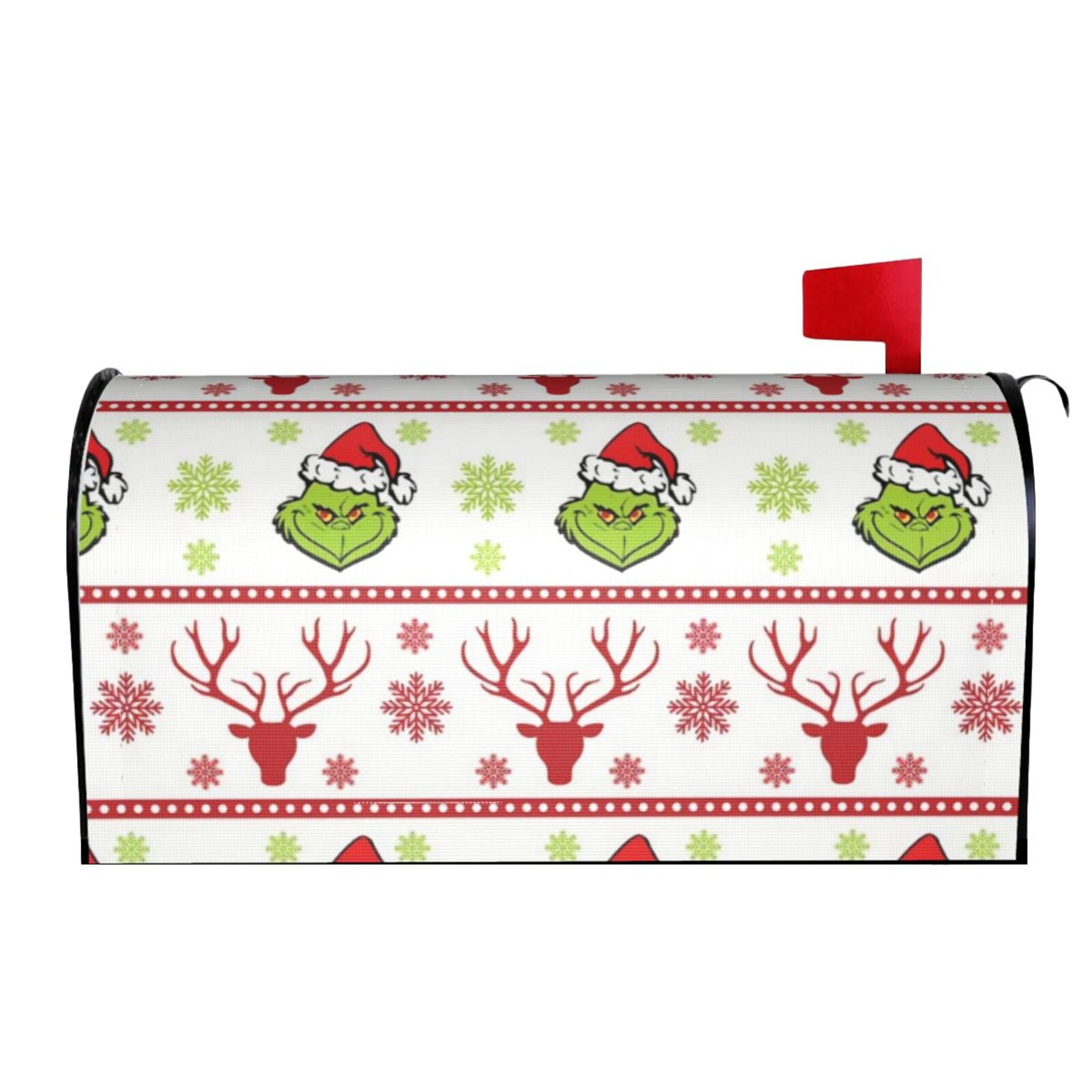 Christmas Grinch Elk Cartoon Character Mailbox Cover Magnetic Standard ...