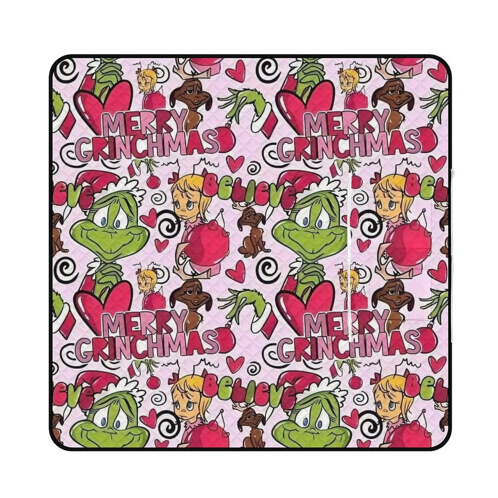 Christmas Grinch Extra Large Picnic Outdoor Blanket,78 x 78 Waterproof ...