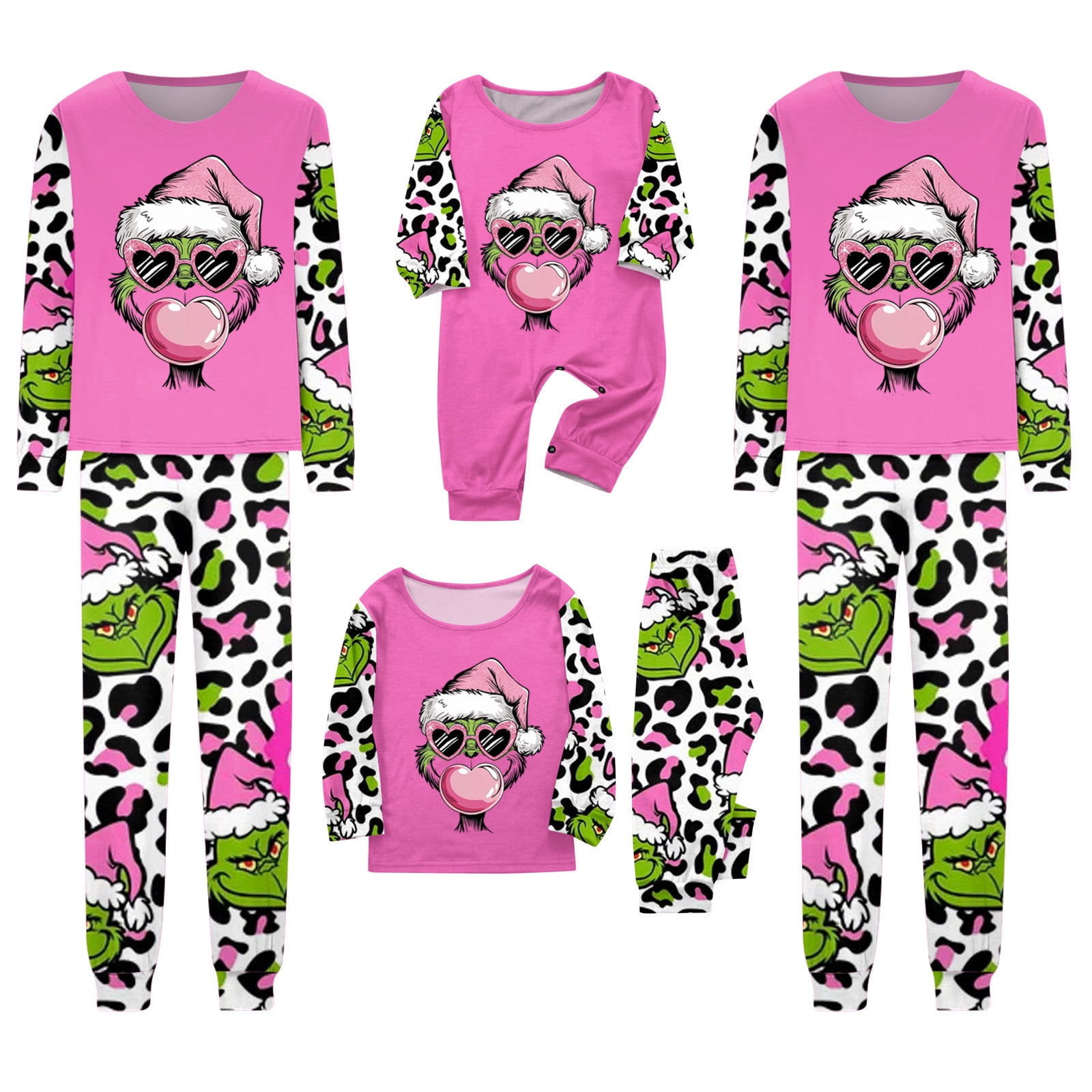 Christmas Grinch Family Matching Pajamas Sets 2025, Parent-Child Green ...