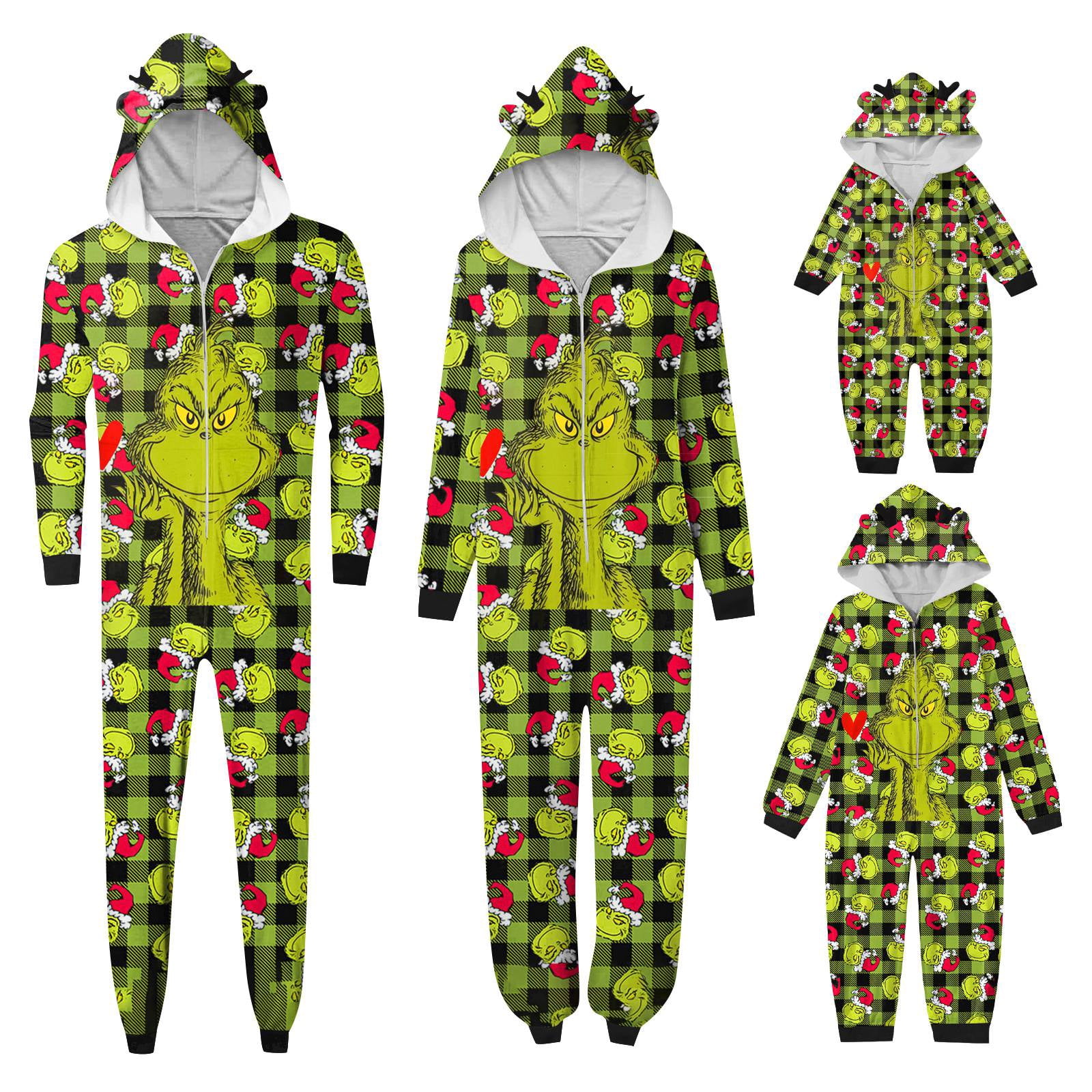 Christmas Grinch Family Matching Pajamas Sets, Green Christmas Monster ...