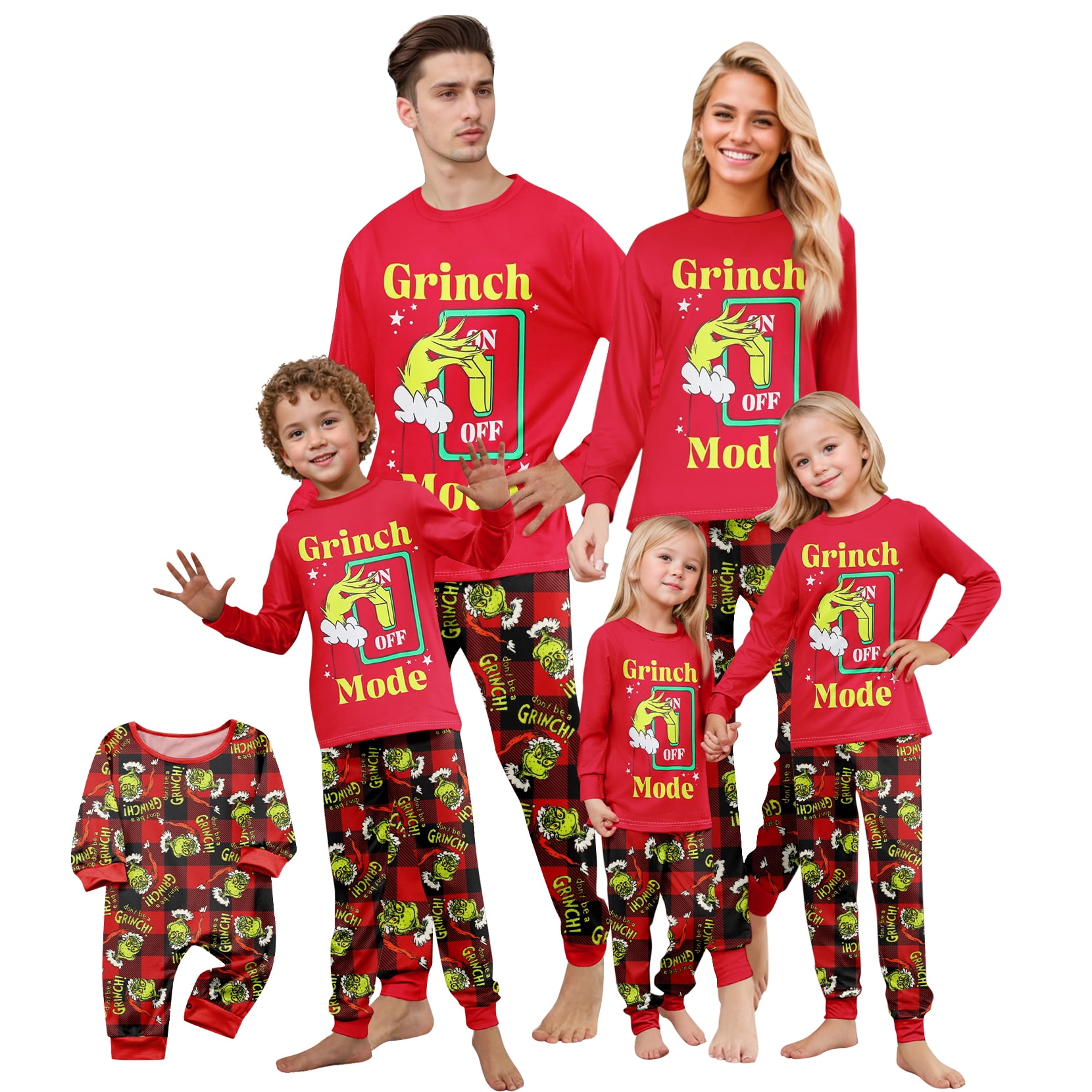 Christmas Grinch Family Matching Pajamas Sets, Green Whoville Printed ...