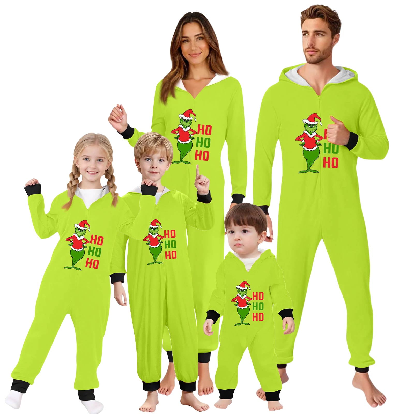 Christmas Grinch Family Matching Pajamas Sets, Green Whoville Printed ...