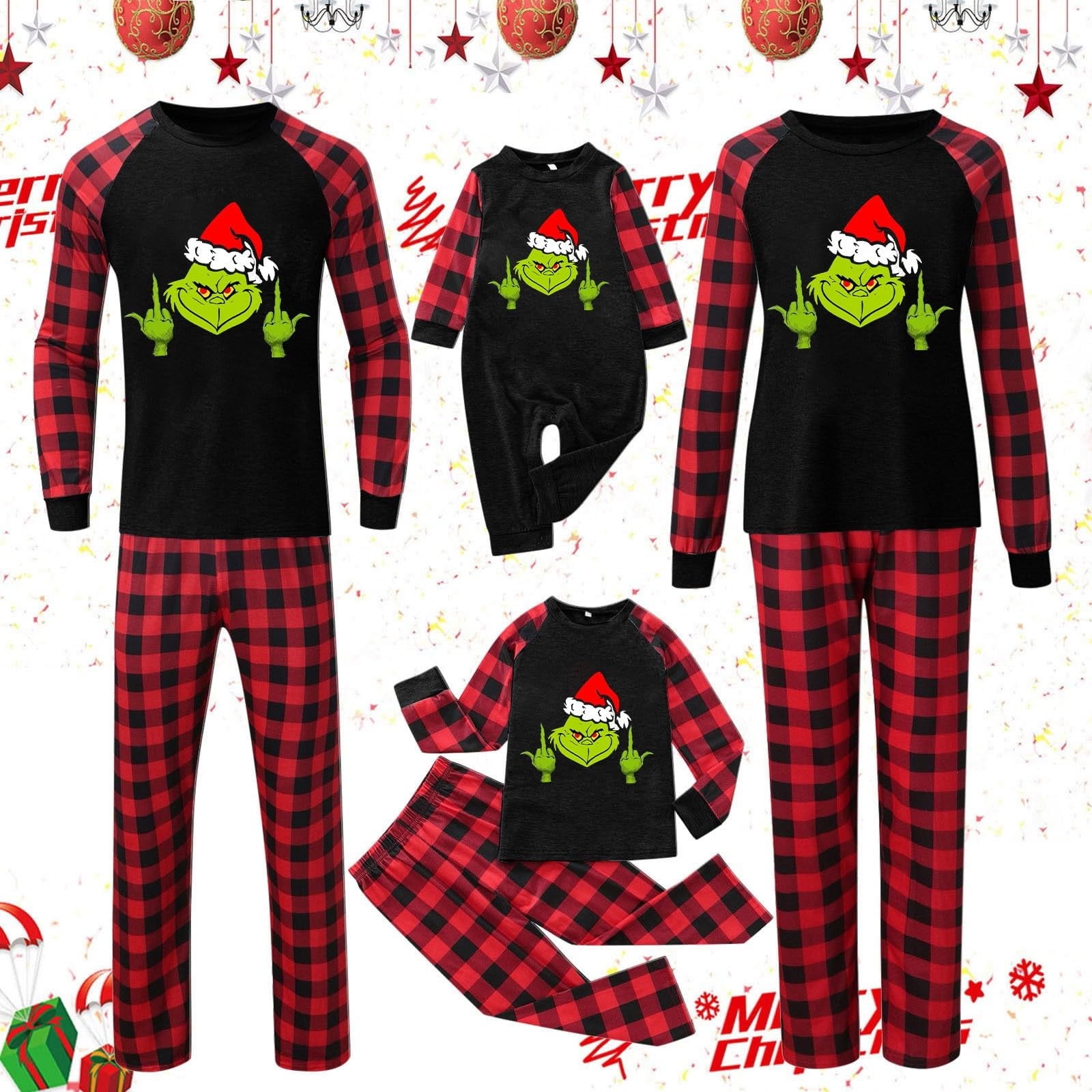 Christmas Grinćh Family Matching Pajamas Sets, Parent-Child Christmas ...