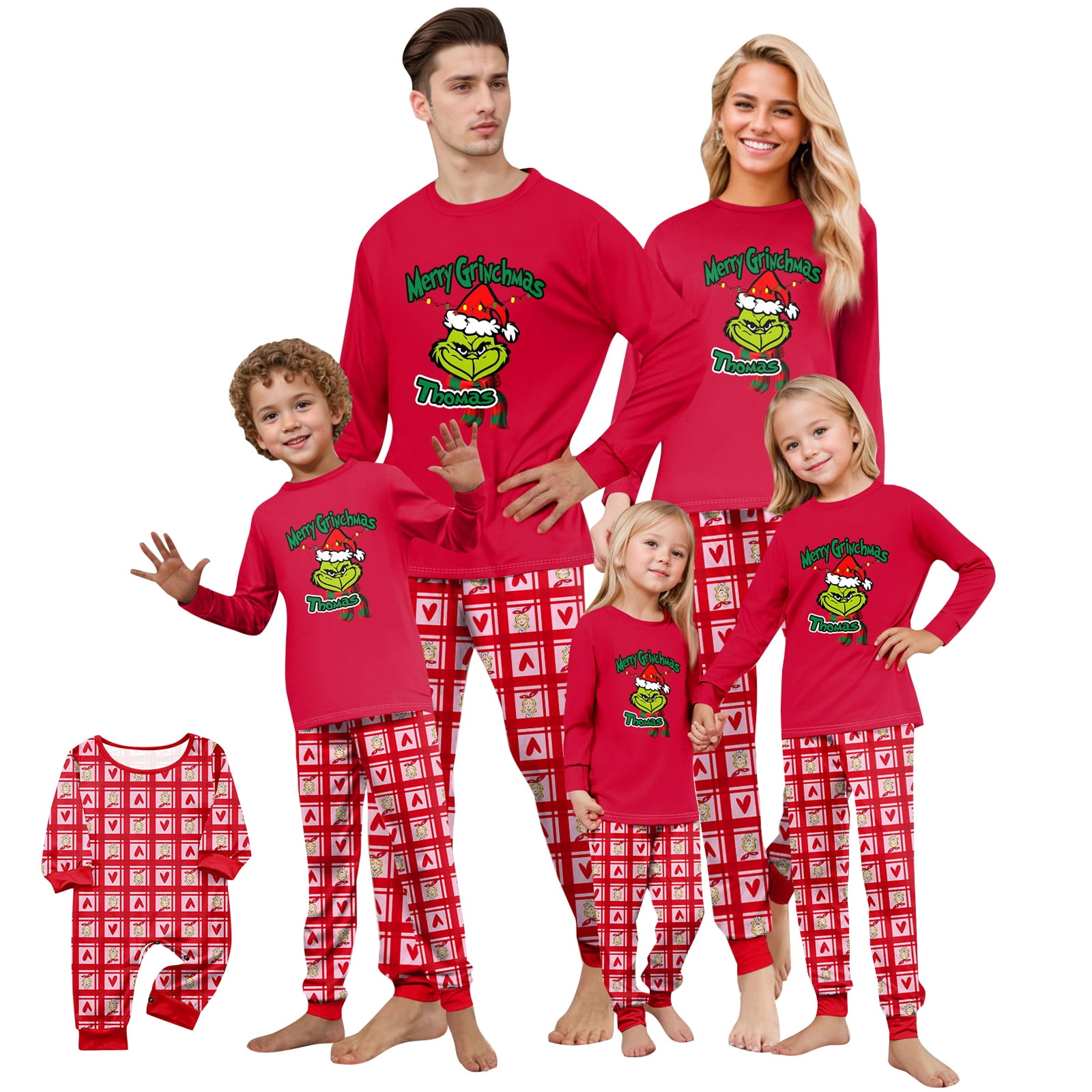 Christmas Grinćh Family Matching Pajamas Sets, Parent-Child Green ...