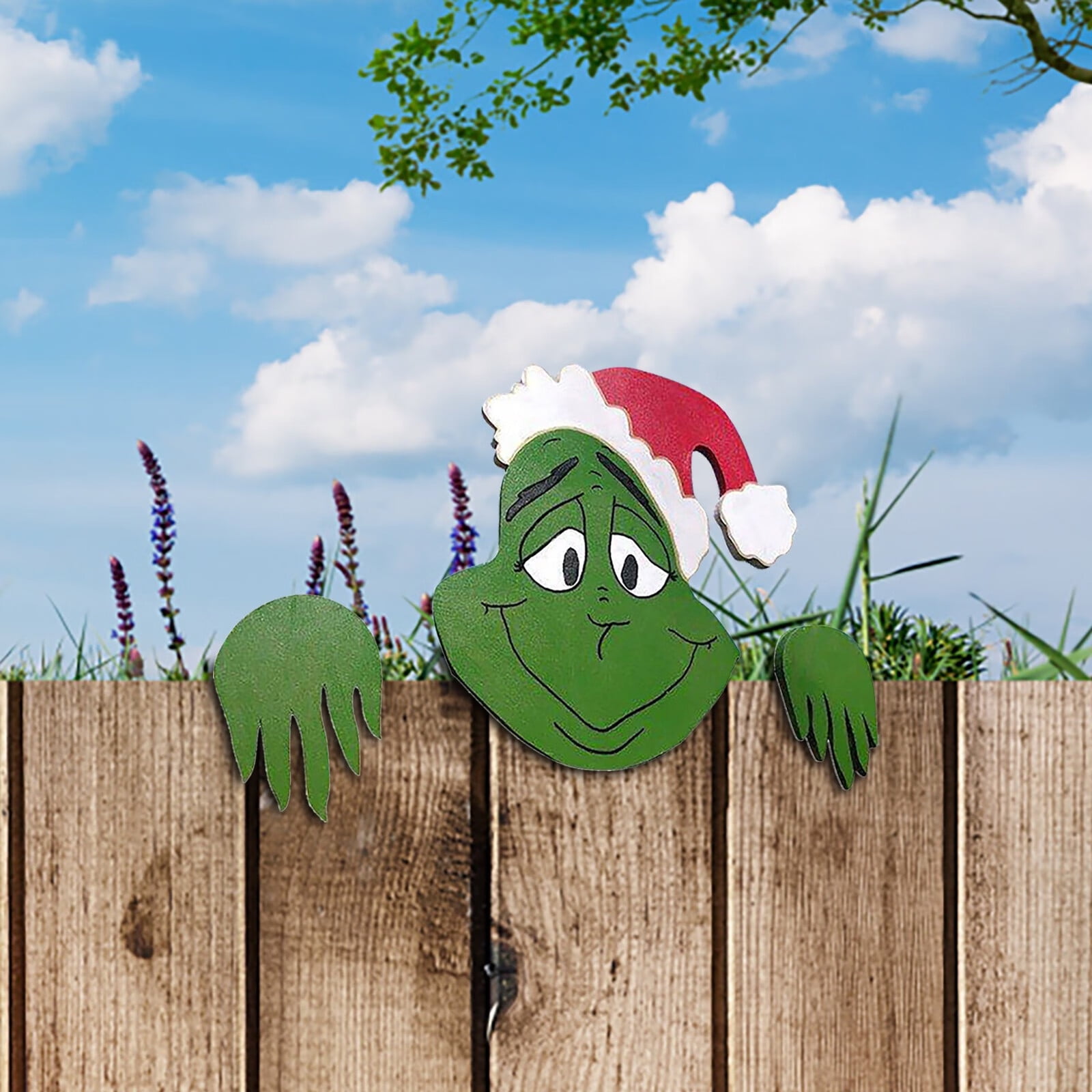 Cao yanrong Green Grinch Fence Decoration, High-Quality Plastic ...