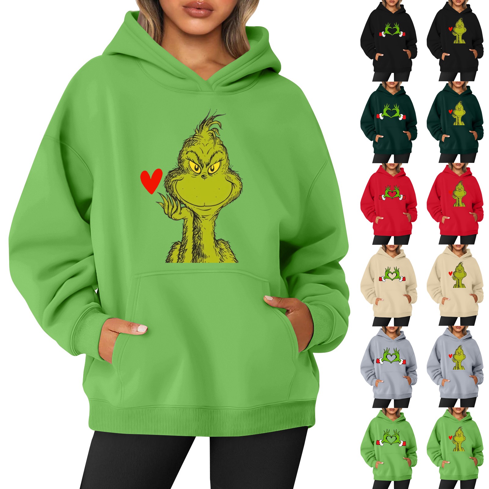 Christmas Grinch Flannel Hoodie, Christmas Grinch Family Grinchmas ...