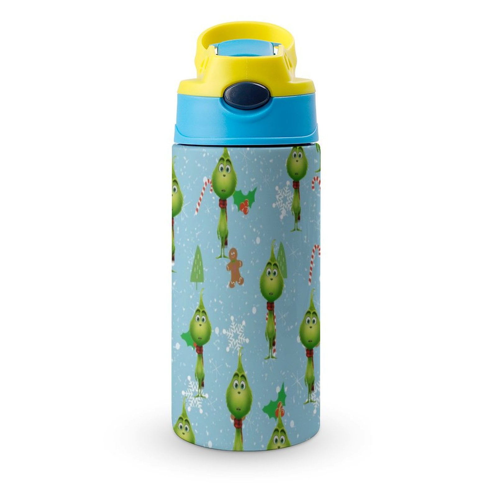 Christmas Grinch Gingerbread Man Kids Insulated Water Bottle - 12oz BPA ...