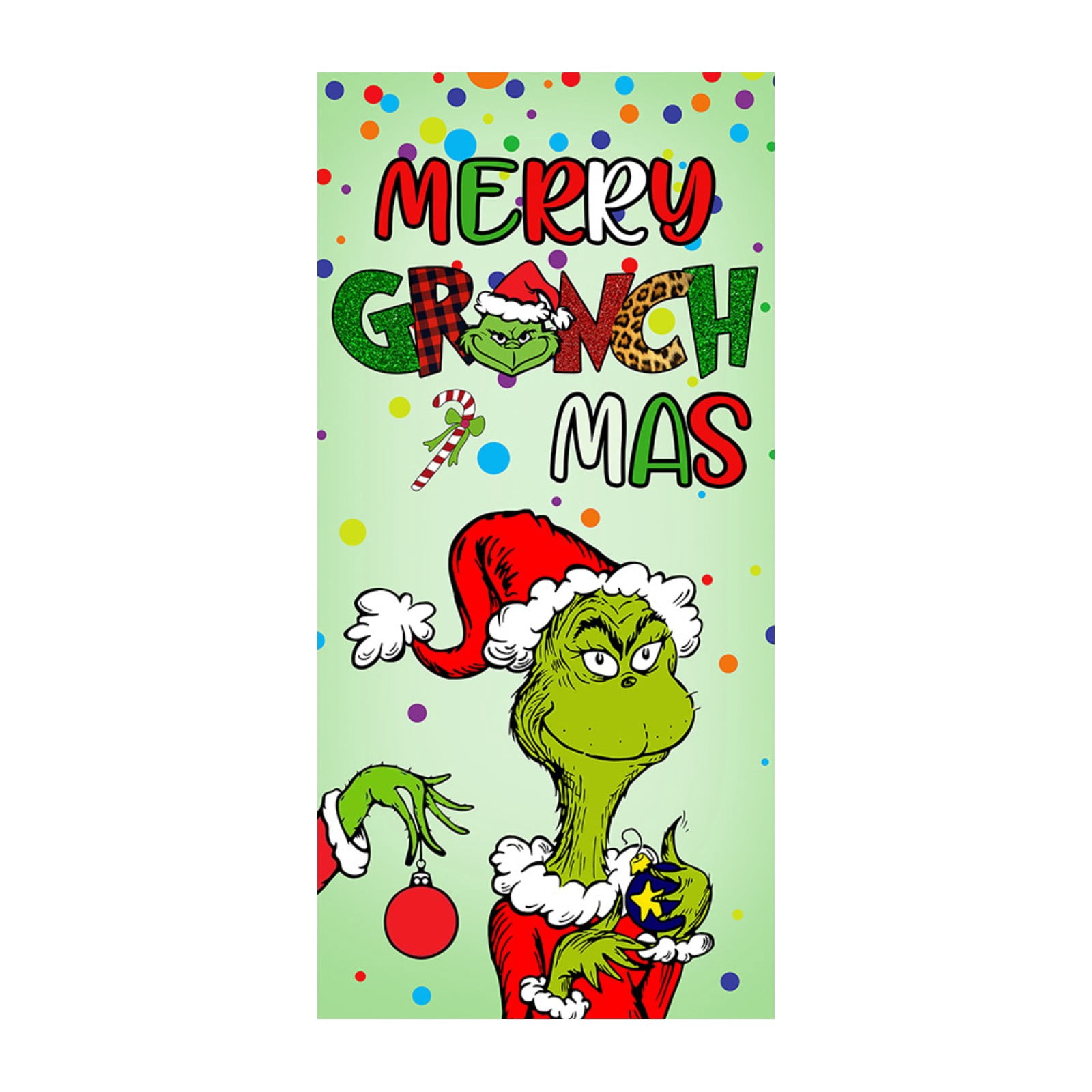 Christmas Grinch Green Christmas Door Cover Whoville Winter Holiday ...
