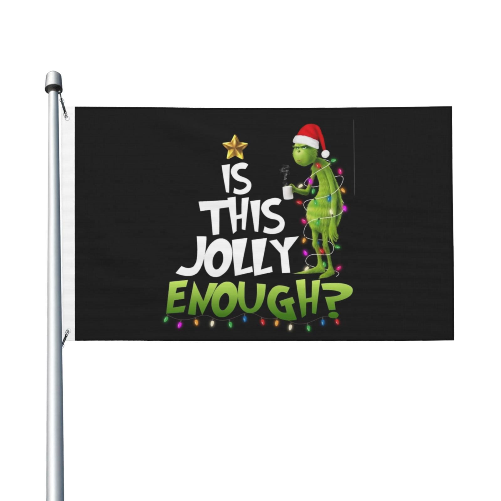 Christmas Grinch Is This Jolly Enough 3x5ft Face Flag Fade Proof ...