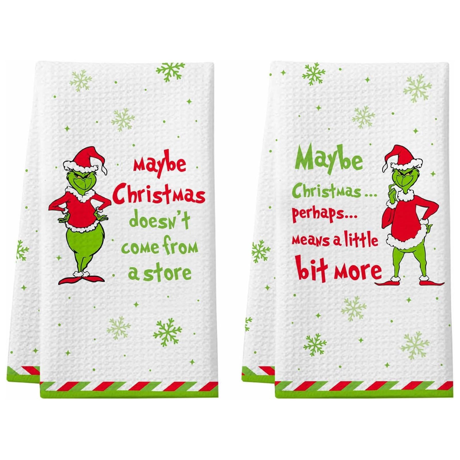 Christmas Grinch Kitchen Towels, Grinch Bathroom Hand Towels, 2Pcs ...