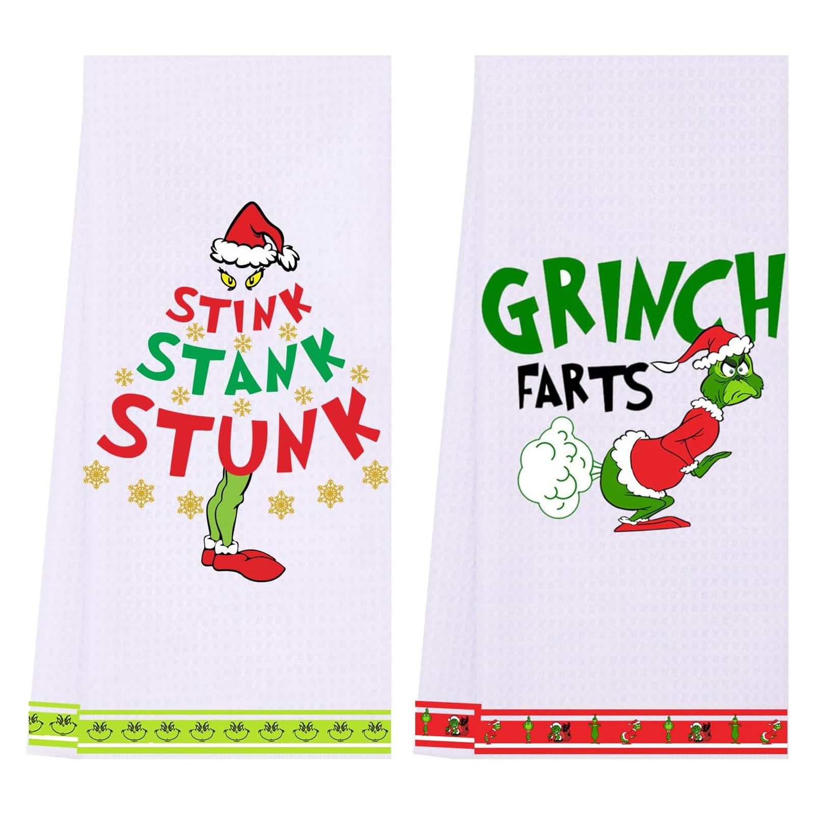 Christmas Grinch Kitchen Towels, Grinch Bathroom Hand Towels, Grinch ...