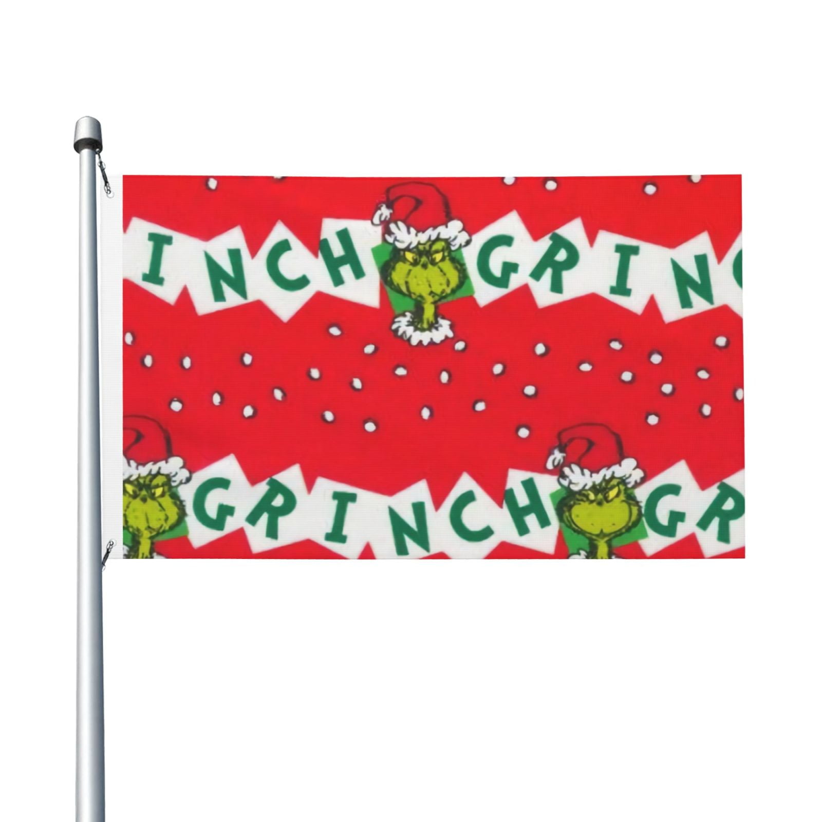Christmas Grinch Letter Stripe Red 3x5ft Face Flag Fade Proof Holiday ...
