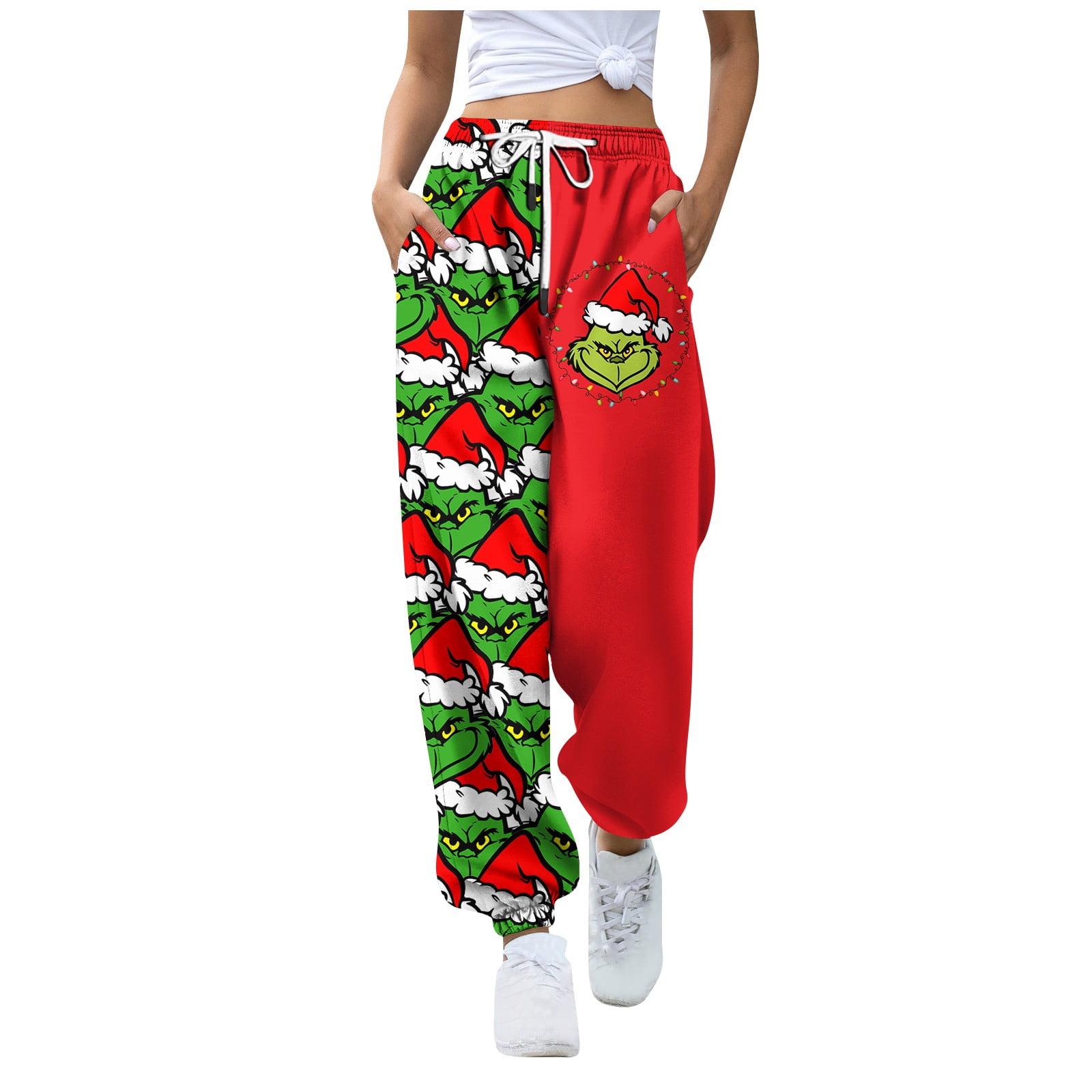Christmas Grinch Pants Grinch Santa Claus Women Fashion Sport Christmas ...