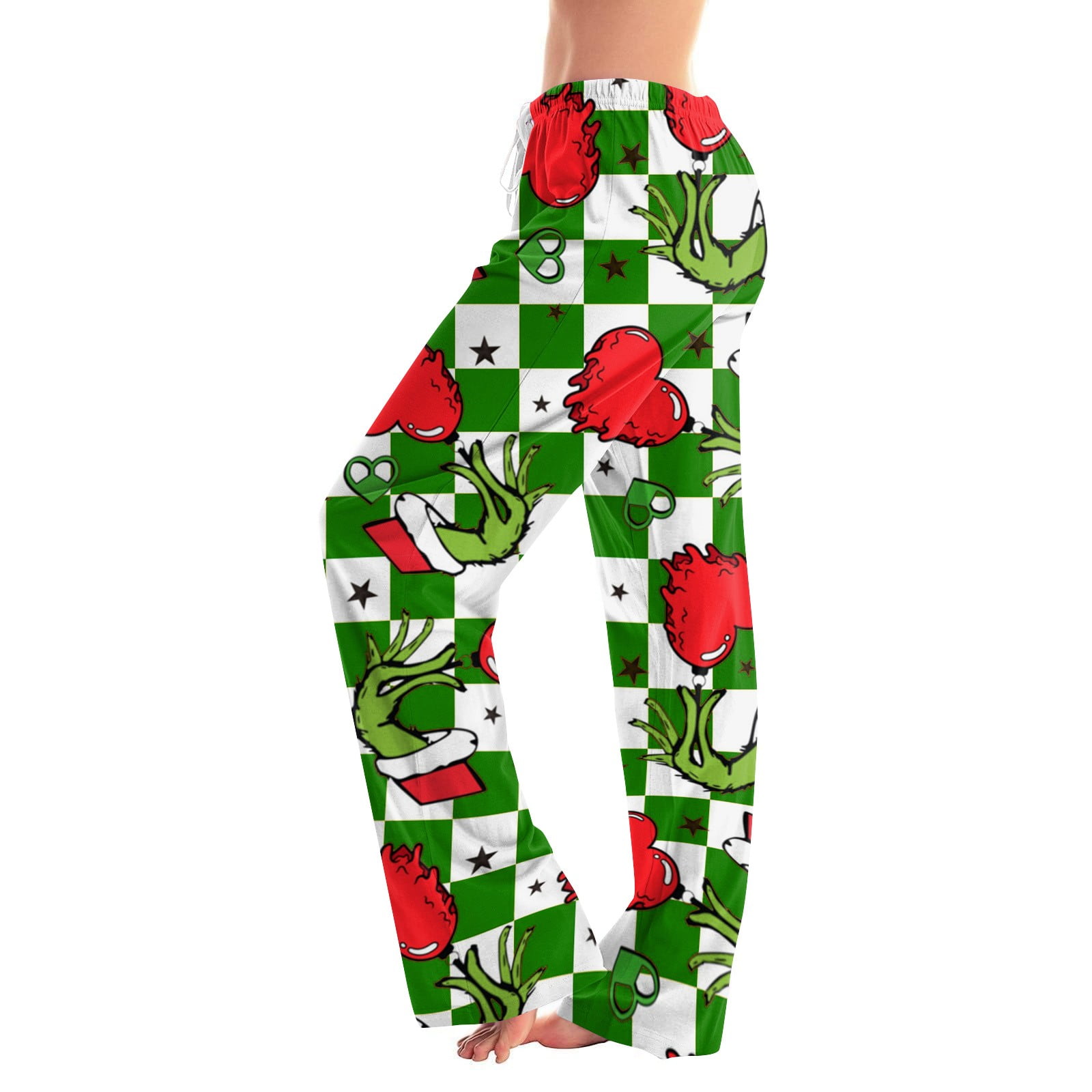Christmas Grinch Pants Grinch Santa Claus Women's Holiday Lounge Pants ...