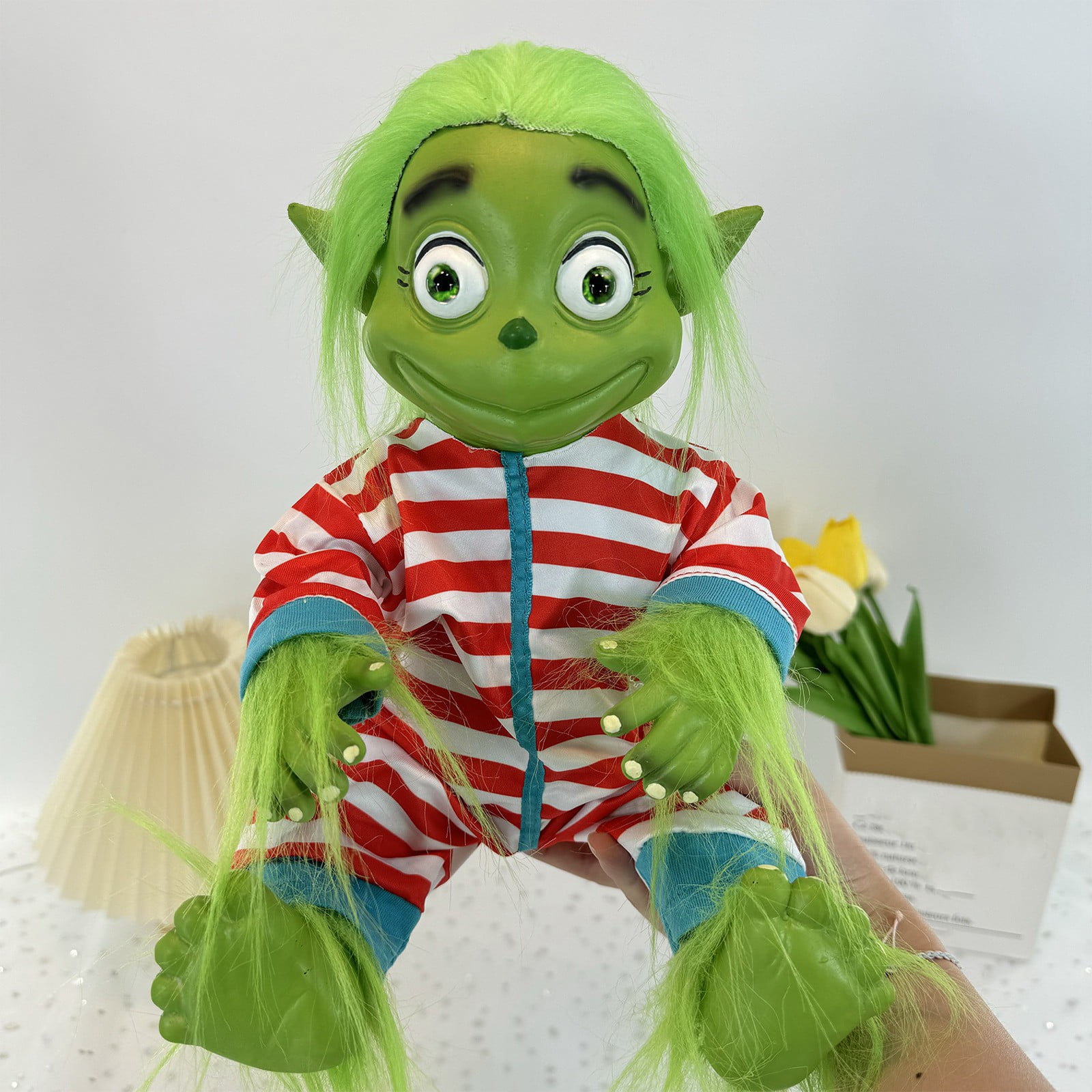 Christmas Grinch Plush Toy Grinch Furry Grinch Doll Cartoon Latex Ugly ...
