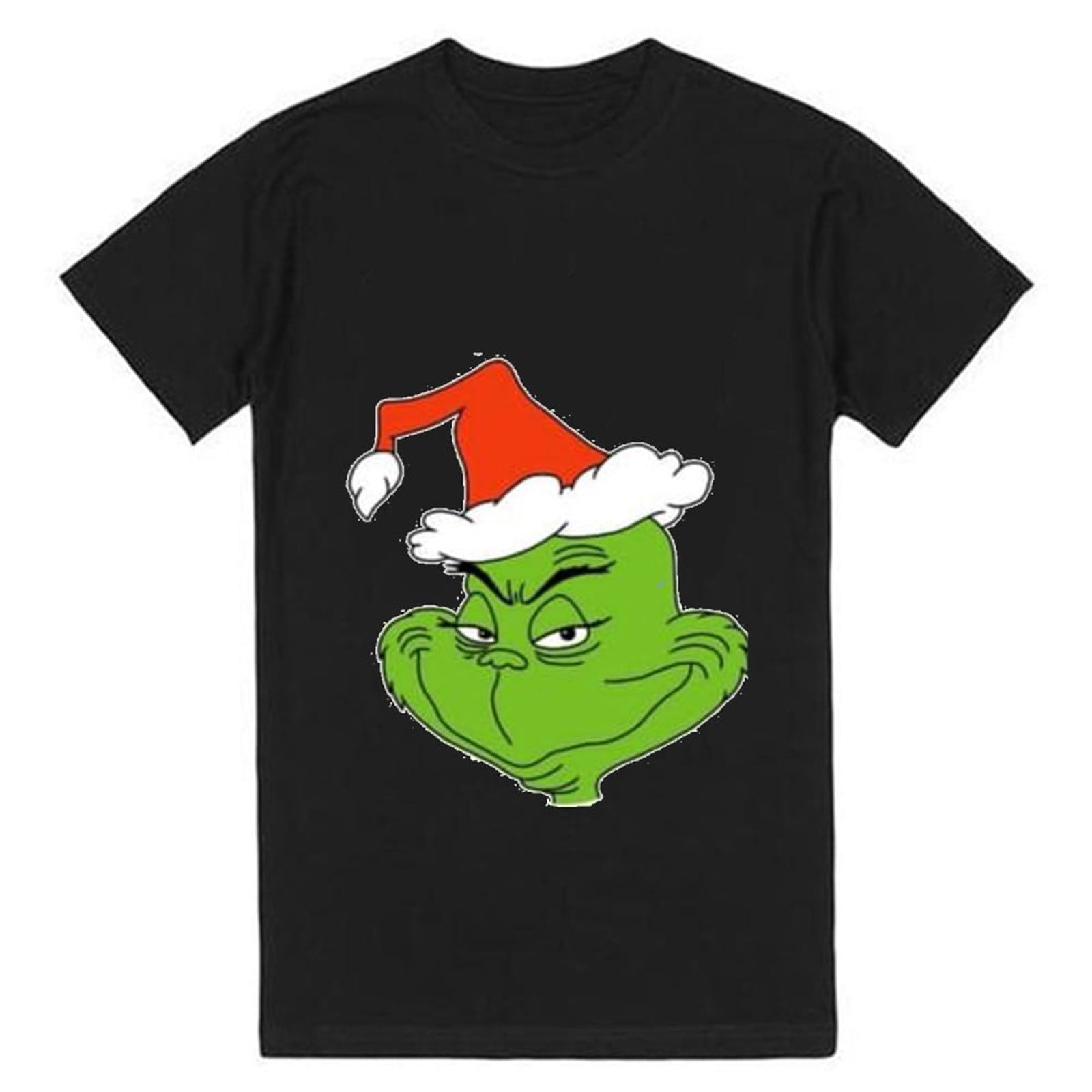 Christmas Grinch Shirt Grinch Santa Claus Women Fashion Casual Round ...