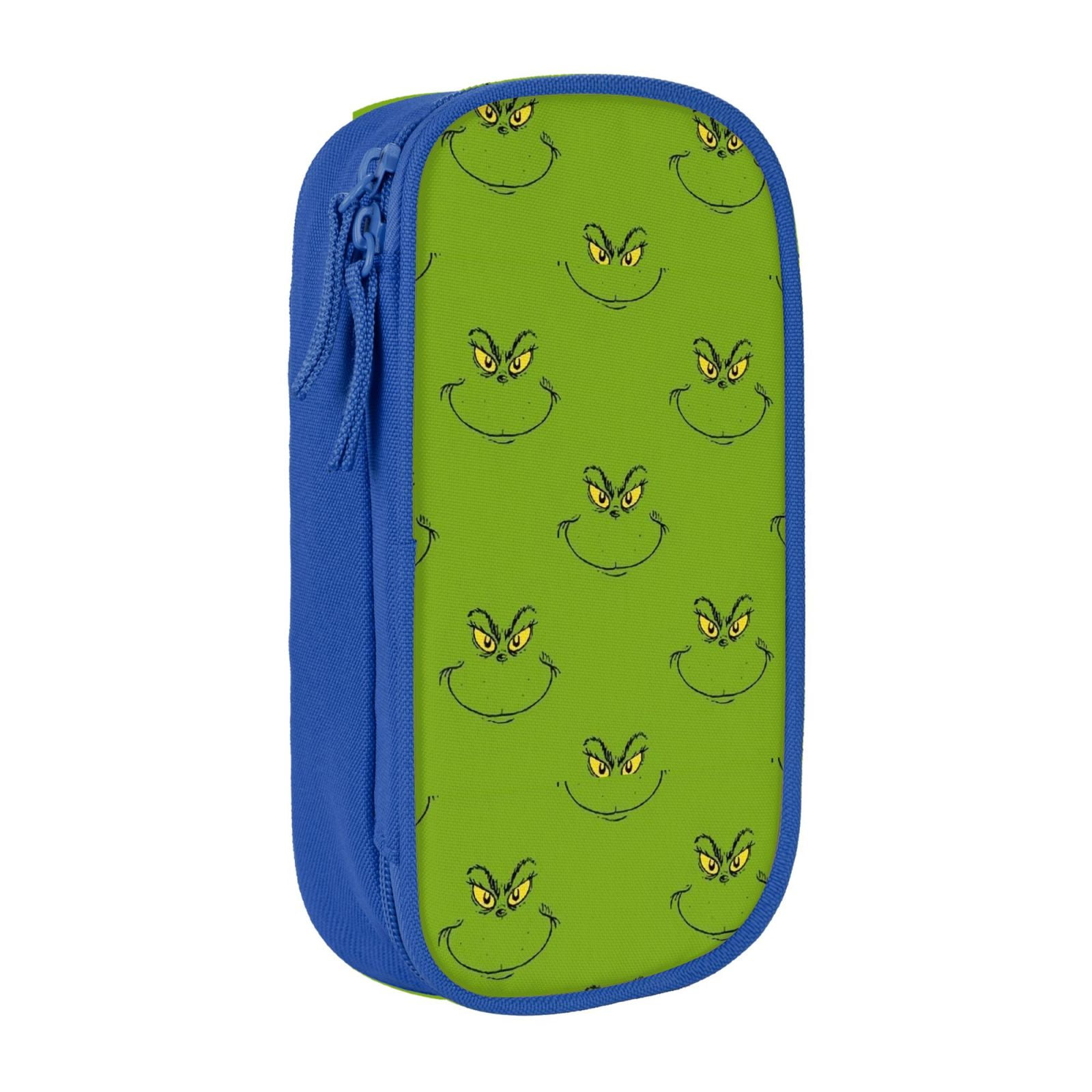 Christmas Grinch Smiley Face Pencil Case,Big Capacity Pencil Pouch ...