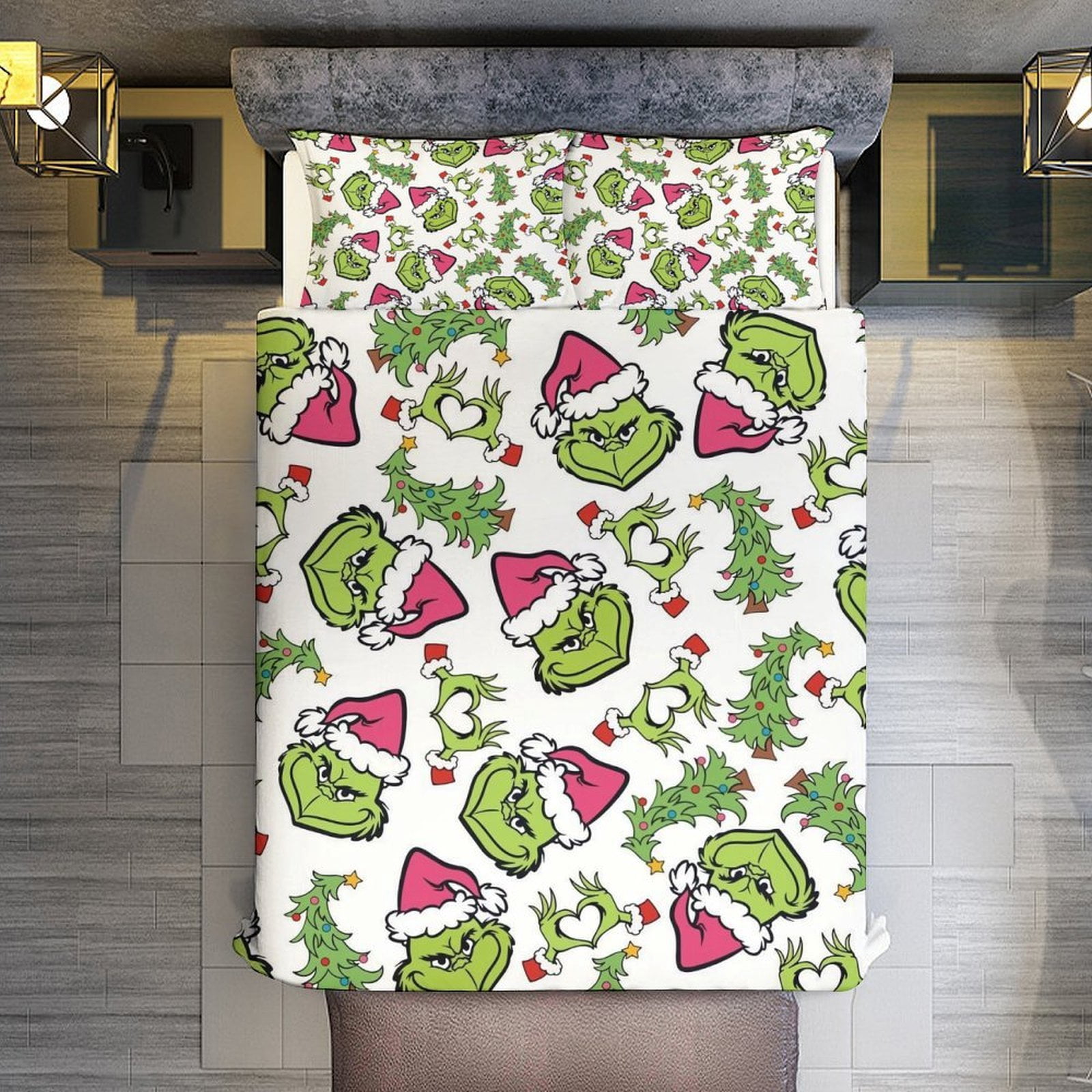 Christmas Grinch,The Grinch Cartoon Queen Sheet Set for Kids and Adults ...