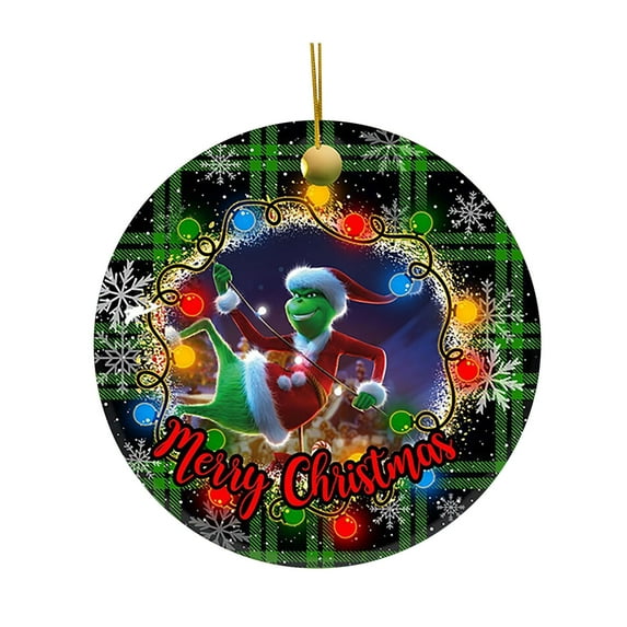 Christmas Grinch Themed Acrylic Hanging Ornaments, Classic Design With ...