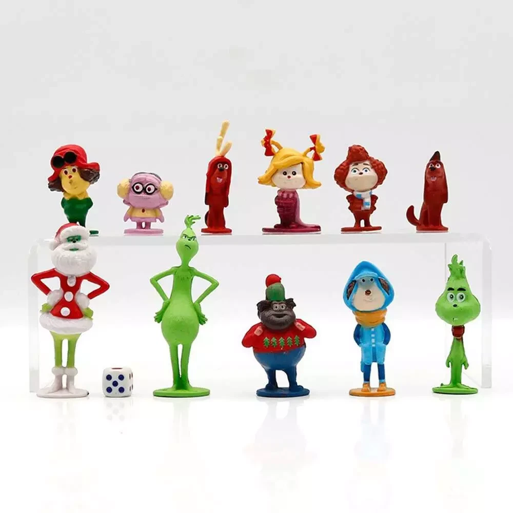 Christmas Grinch Toys Set of 12 Character Figurines with Dice for ...