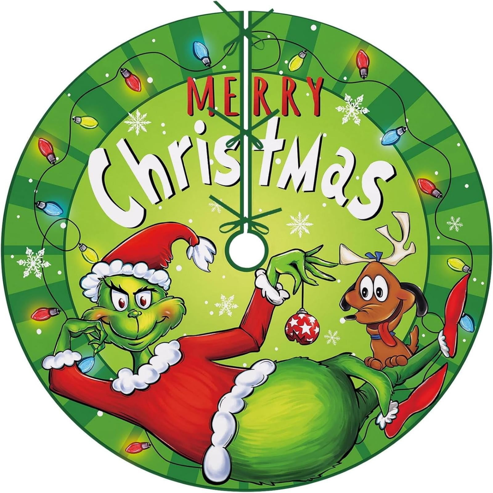 Christmas Grinch Tree Skirt 49 Inch, Xmas Christmas Tree Skirt Grinch ...