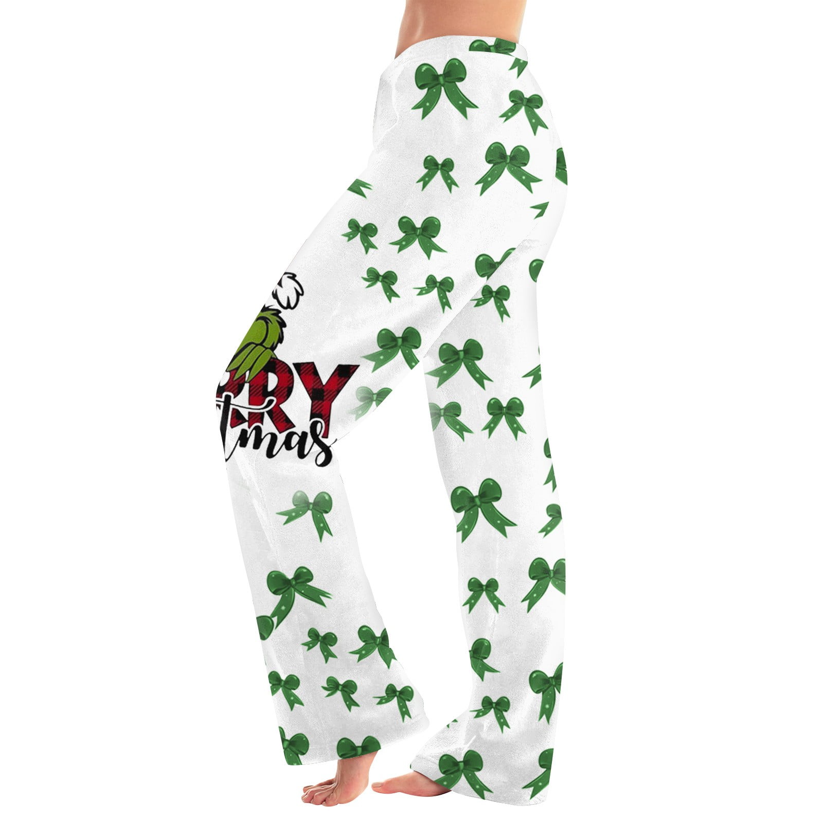 Christmas Grinch Trousers Women's Relaxed Fit Winter Christmas Wide Leg ...
