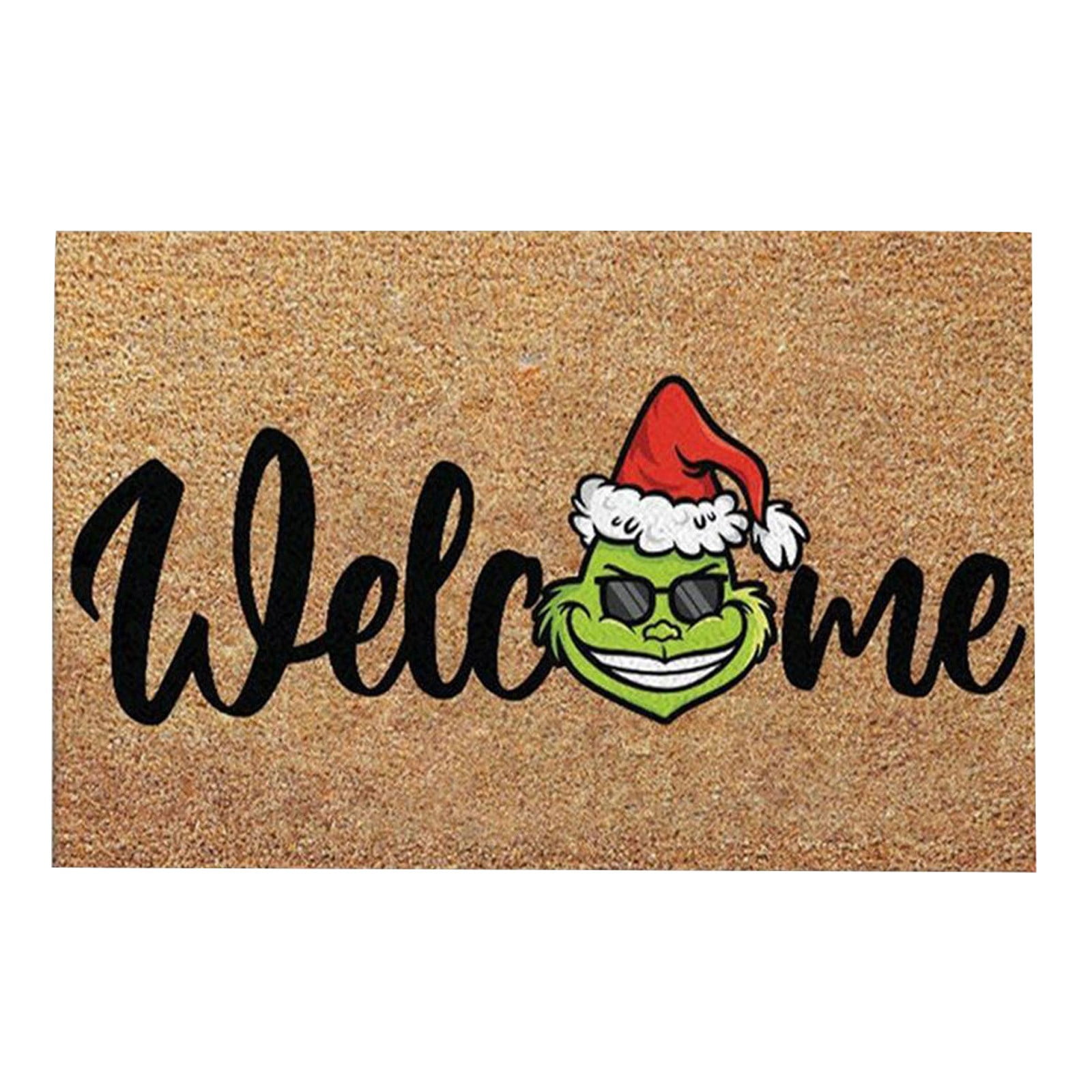 Christmas Green Monster Welcome Rug - Coir Doormat for Entrance Way ...