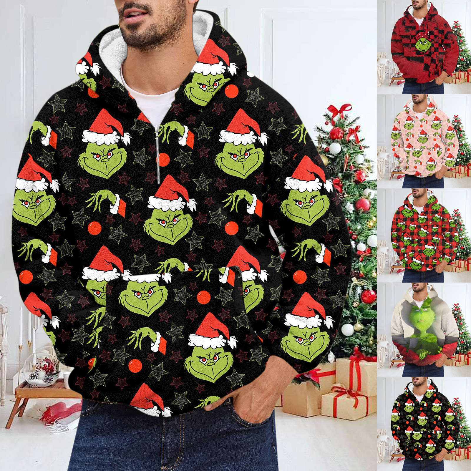 Christmas Grinch Zip-up Hoodie, Christmas Grinch Family Grinchmas ...
