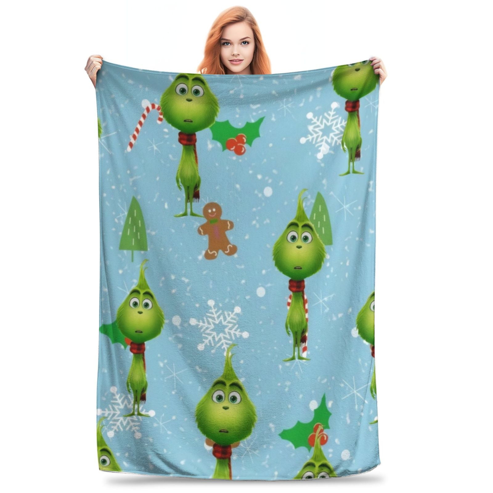 Christmas Grinch gingerbread man Blanket Super Soft Lightweigh Throw ...