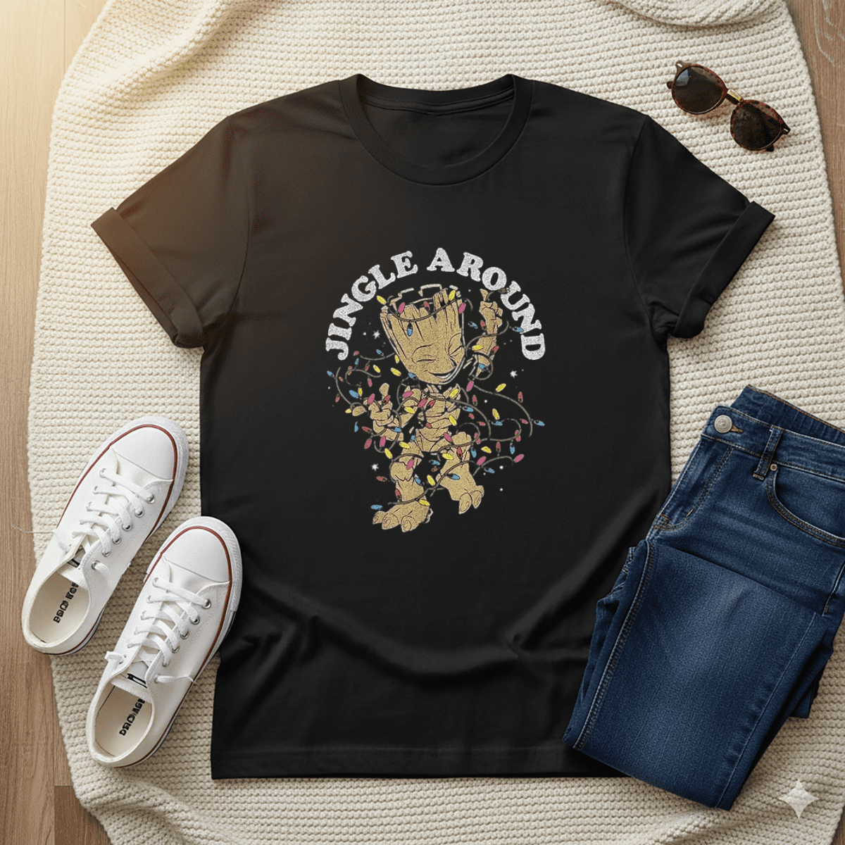 Christmas Groot Jingle Around The Galaxy Portrait Graphic Unisex Tee up ...