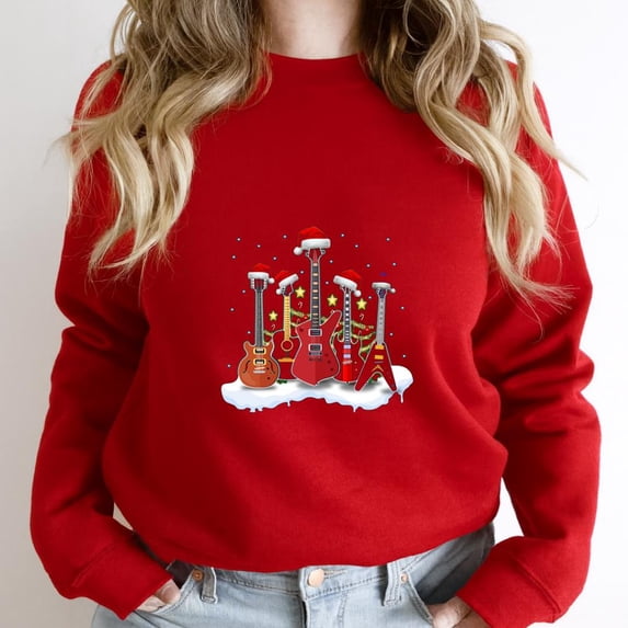 Christmas Guitar Tree Funny Guitarist Christmas Gifts Holiday Graphic ...