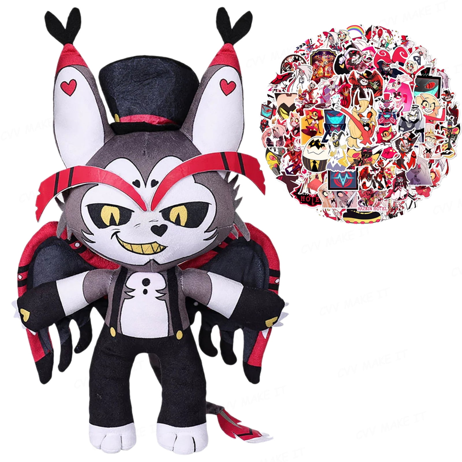Christmas Hαzbin H0tel V0x Plush & 56-Piece Sticker Bundle – Soft ...